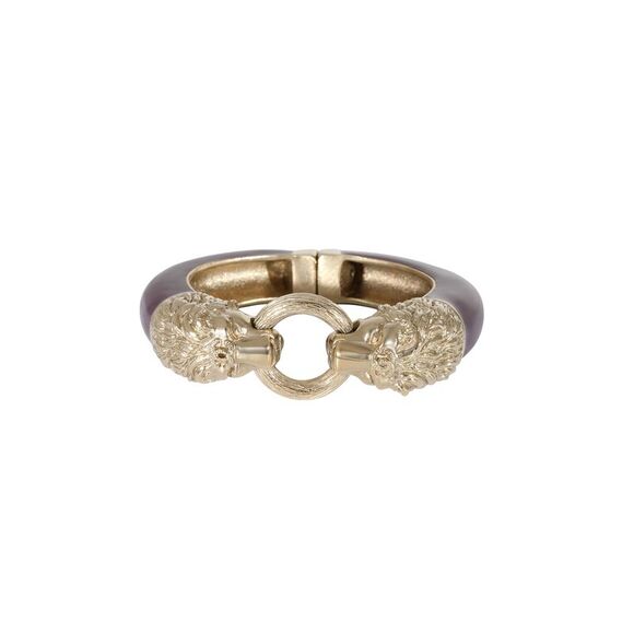 CHANEL | Jewelry | Chanel Lion Head Purple Enamel Gold Tone Cuff ...